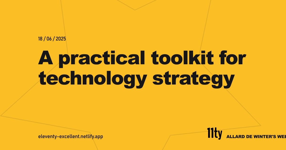 A practical toolkit for technology strategy
