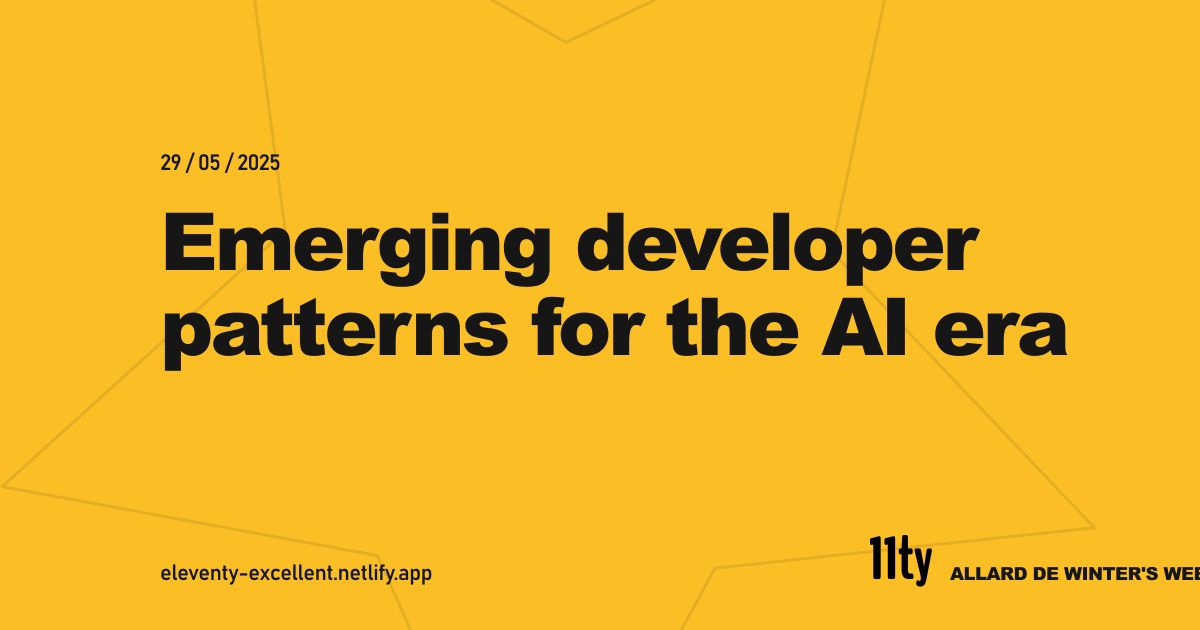 Emerging developer patterns for the AI era