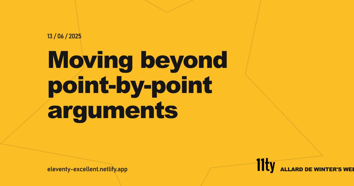 Moving beyond point-by-point arguments